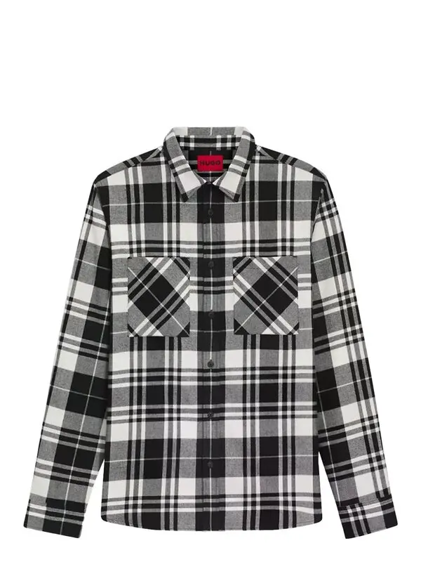 Hugo Plaid Pocket Shirt - Black