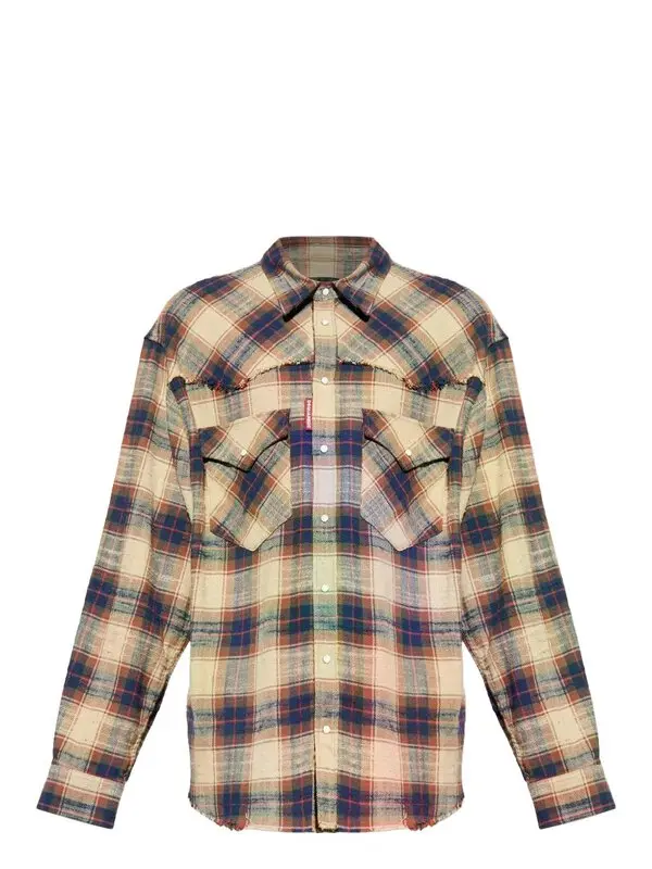 Dsquared2 Longsleeved Plaid Shirt - Neutrals