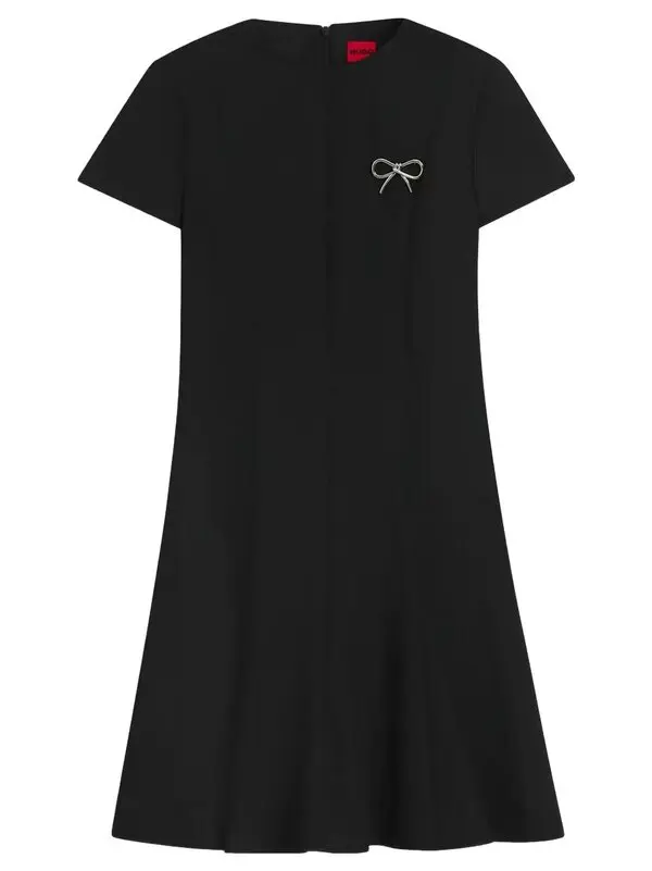 Hugo Bow-detail Mini Dress - Black