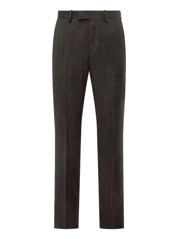 Zegna Wool Pleated Trousers - Brown