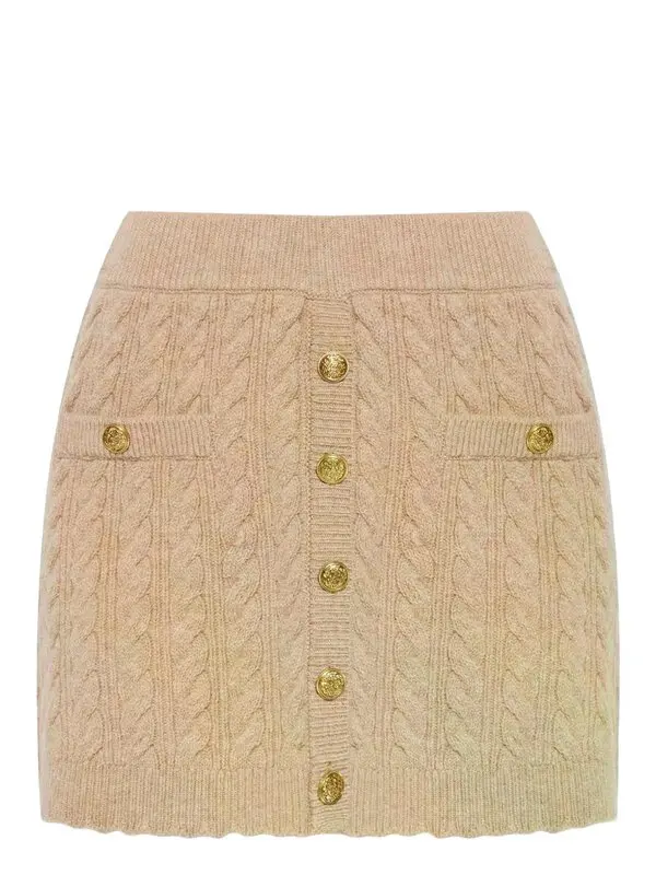 LoveShackFancy Berritt Cable-knit Mini Skirt - Neutrals
