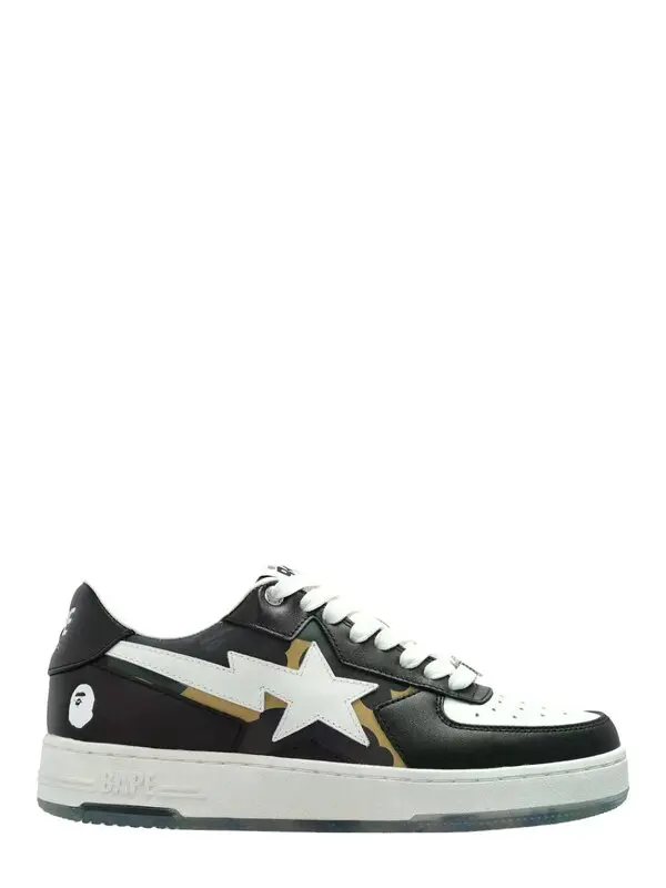 A BATHING APE Star-patch Leather Sneakers - Black