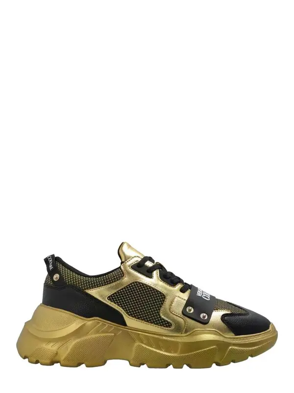 Versace Logo Strap Sneakers - Gold