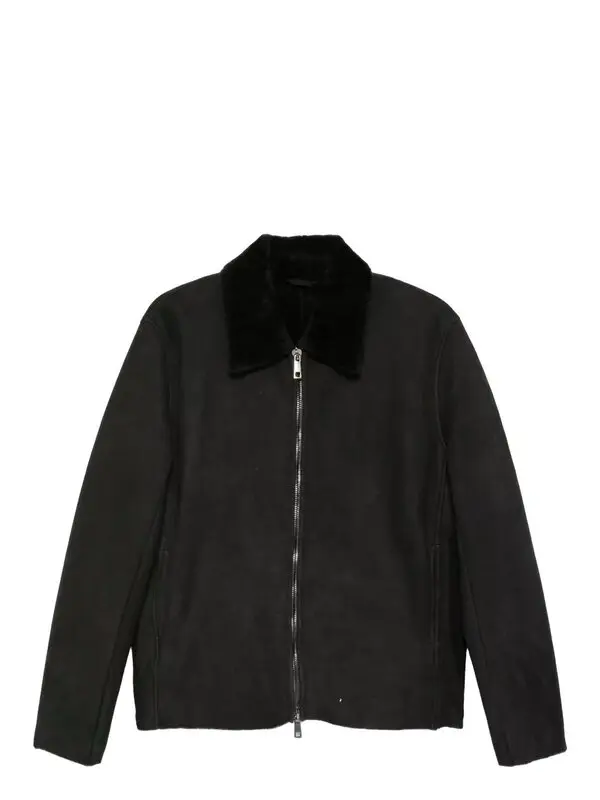 GIORGIO BRATO Shearling-collar Jacket - Black
