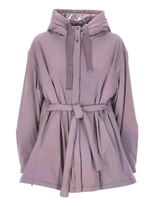 Herno Hooded Belted Jacket - Purple