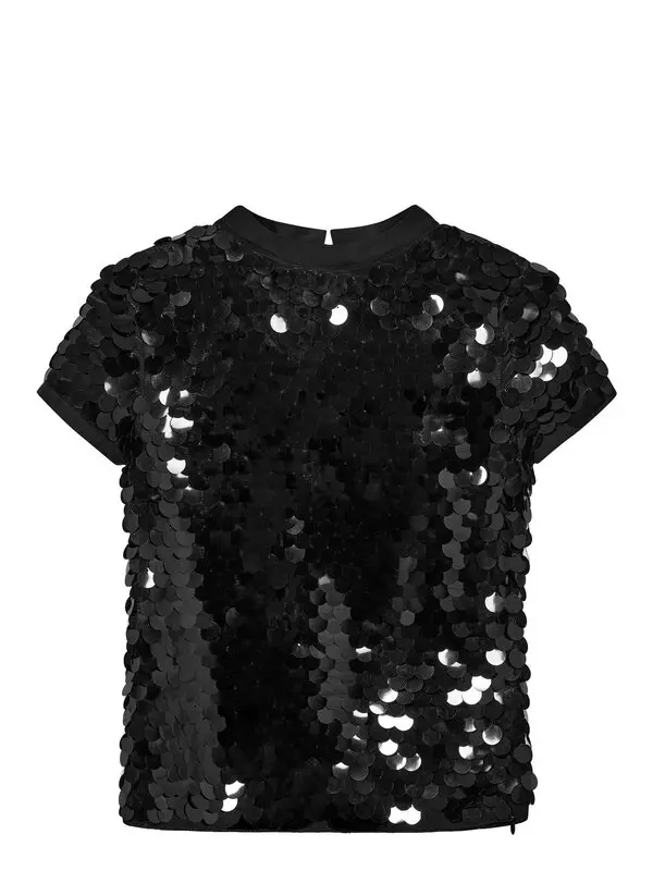 Paris Georgia Sequin Top - Black
