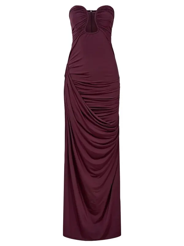 Paris Georgia Keyhole Gown - Burgundy