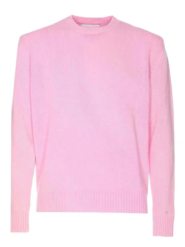 SEVEN GAUGE Crew-neck Long-sleeve Sweater - Pink