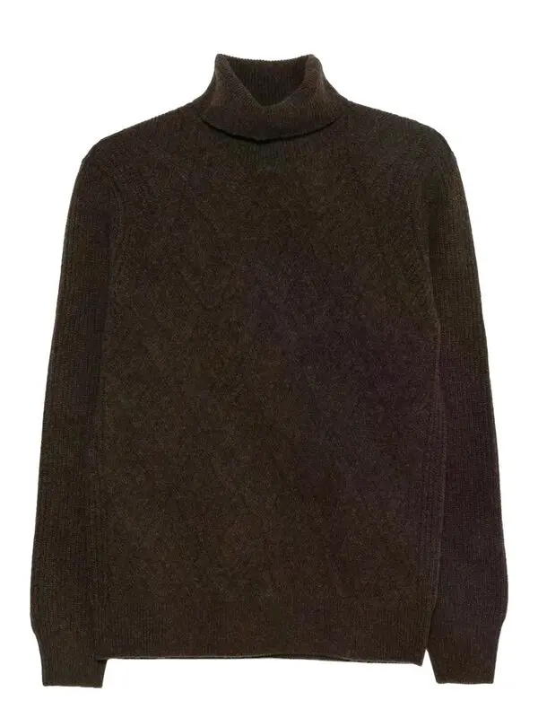 BARBA NAPOLI Roll Neck Sweater - Brown