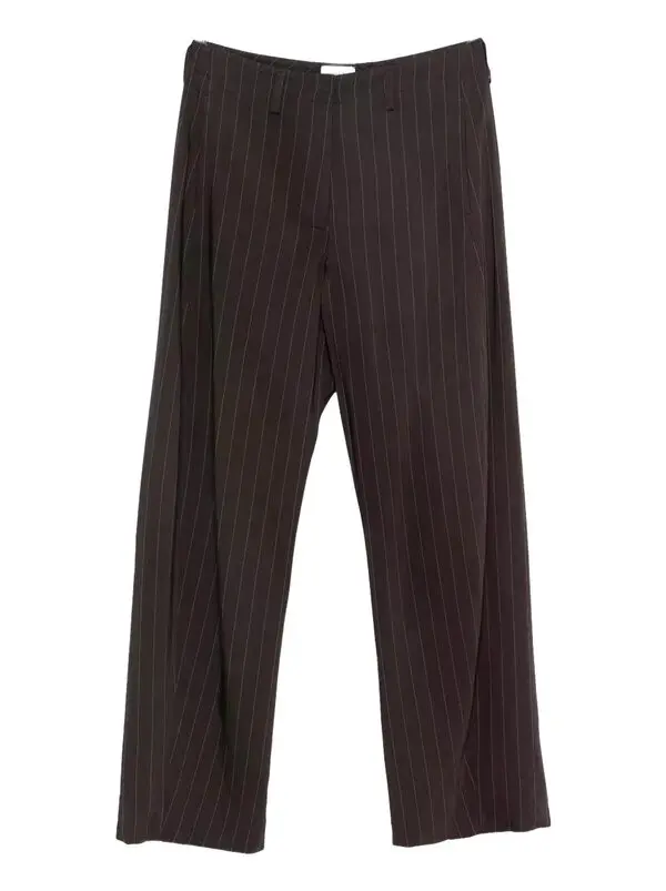 Magda Butrym Pinstripe Straight Leg Trousers - Brown