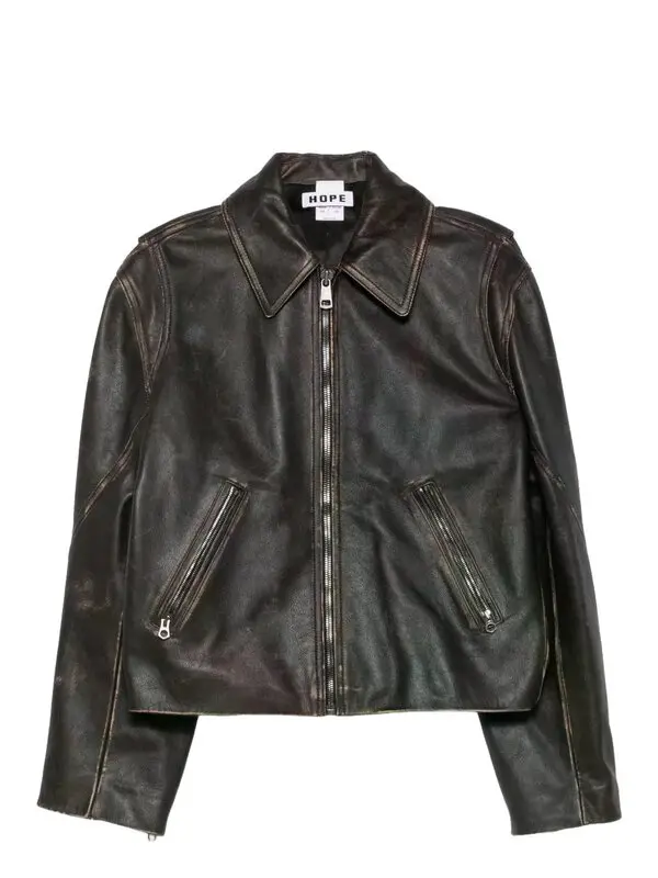 HOPE FOR MEN Void Leather Jacket - Black