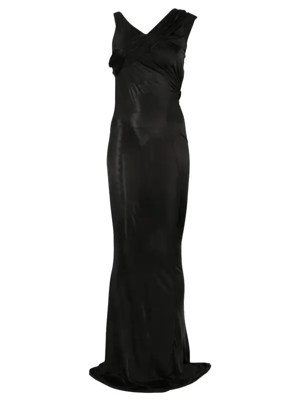 Rick Owens Draped Sleeveless Maxi Dress - Black