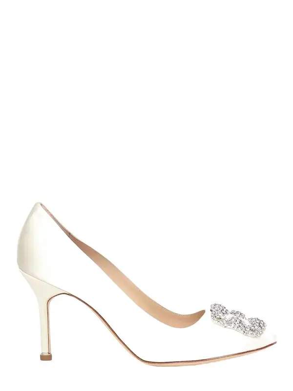 Manolo Blahnik Crystal-embellished Pumps - White