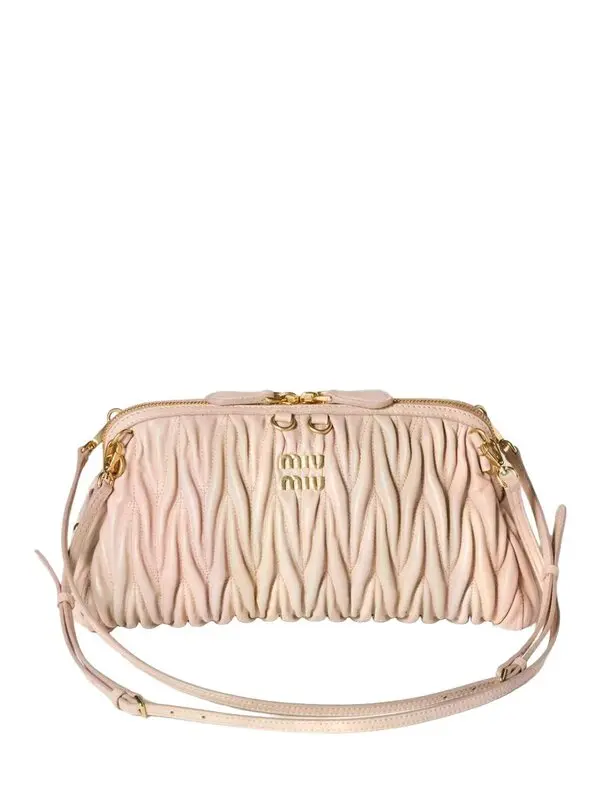 Miu Miu Matelassé Leather Clutch - Pink
