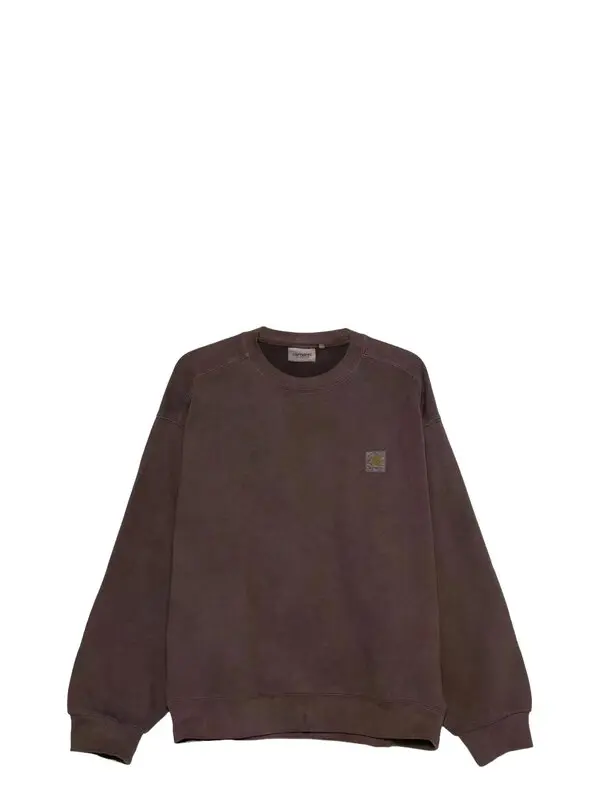 Carhartt Work In Progress Logo-patch Crew-neck Sweatshirt - Brown