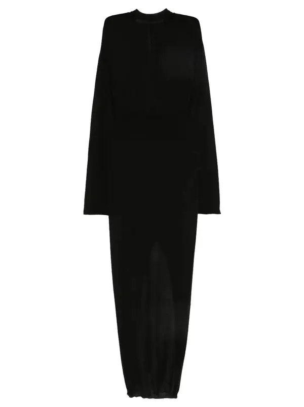 Rick Owens Hooded Wool Dress - Black