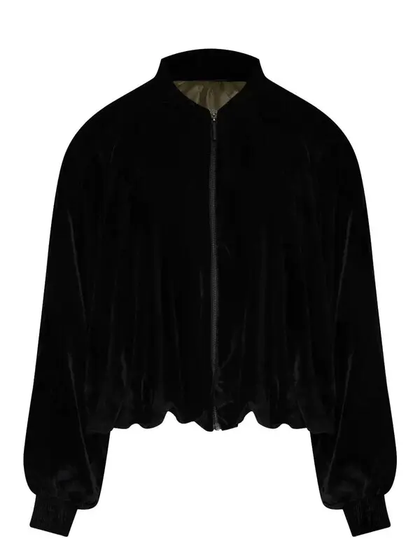 OSKLEN Velvet Bomber Jacket - Black
