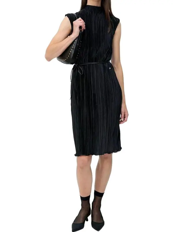 Hugo Boss Pleated Midi Dress - Black
