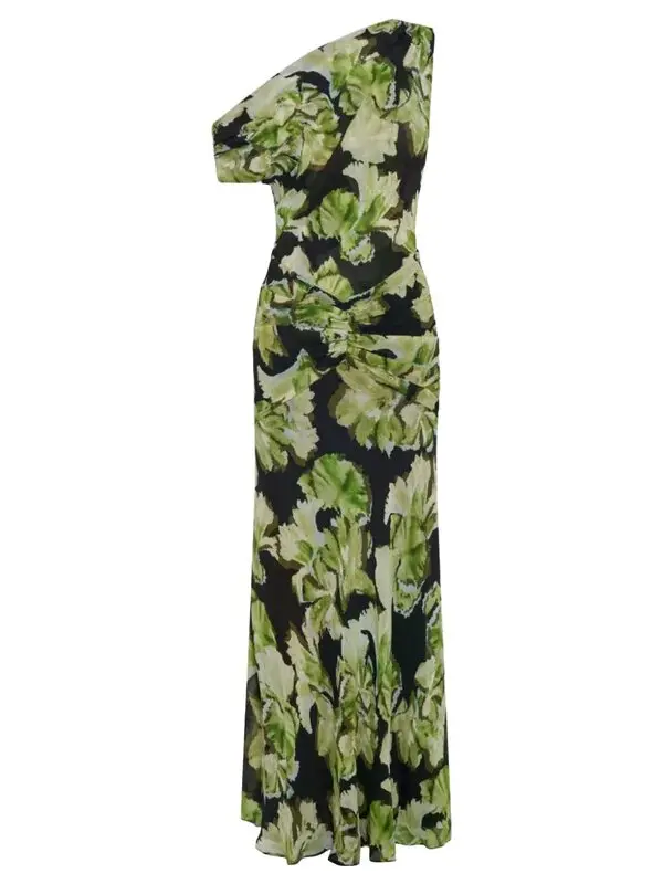 NICHOLAS Elza Floral-print One-shoulder Dress - Black