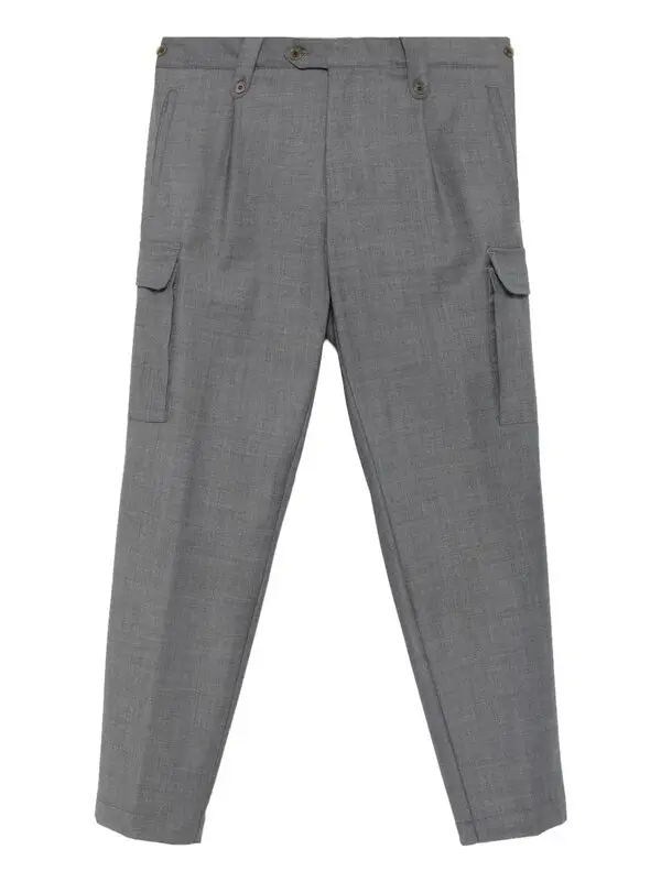 MYTHS Cargo-pocket Pleated Trousers - Grey