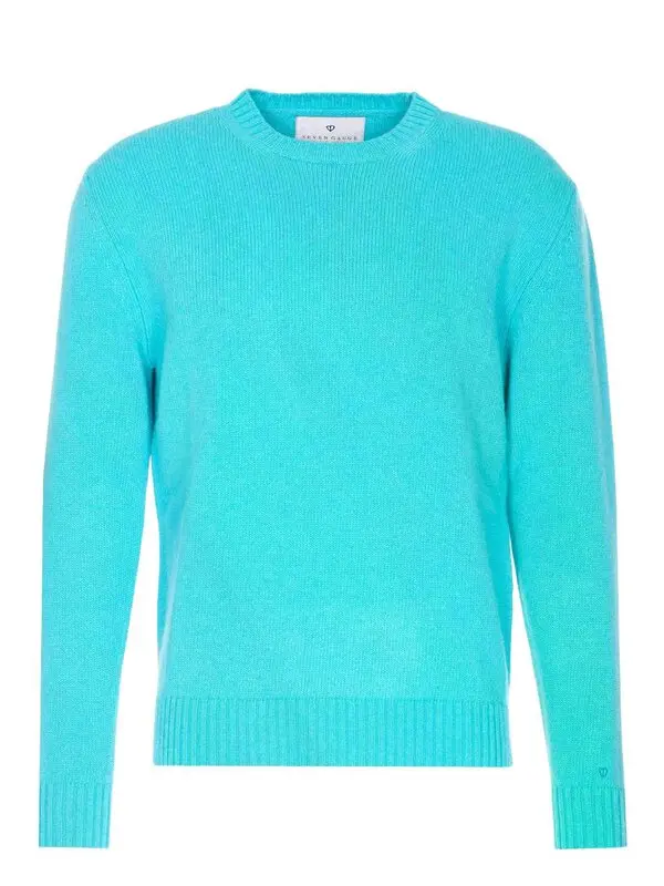 SEVEN GAUGE Crew-neck Long-sleeve Sweater - Blue