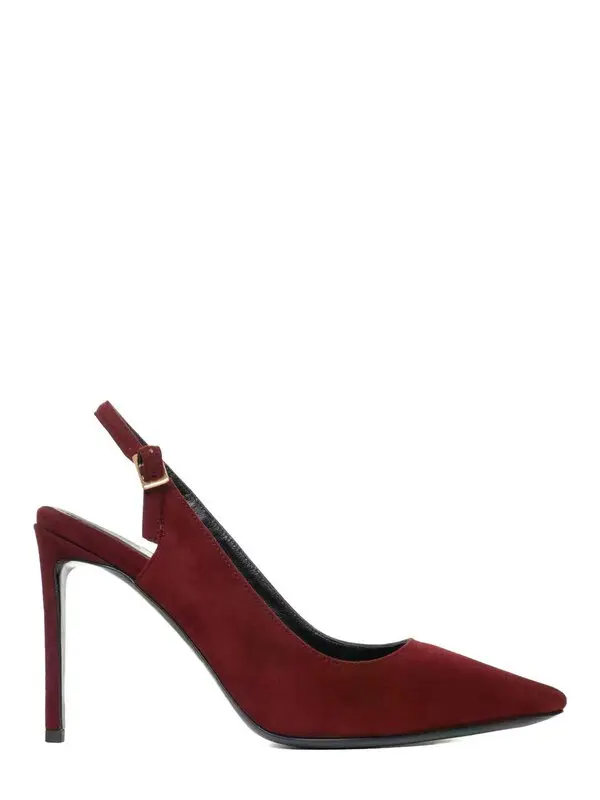 GINISSIMA 100mm Lavinia Suede Slingback Pumps - Red