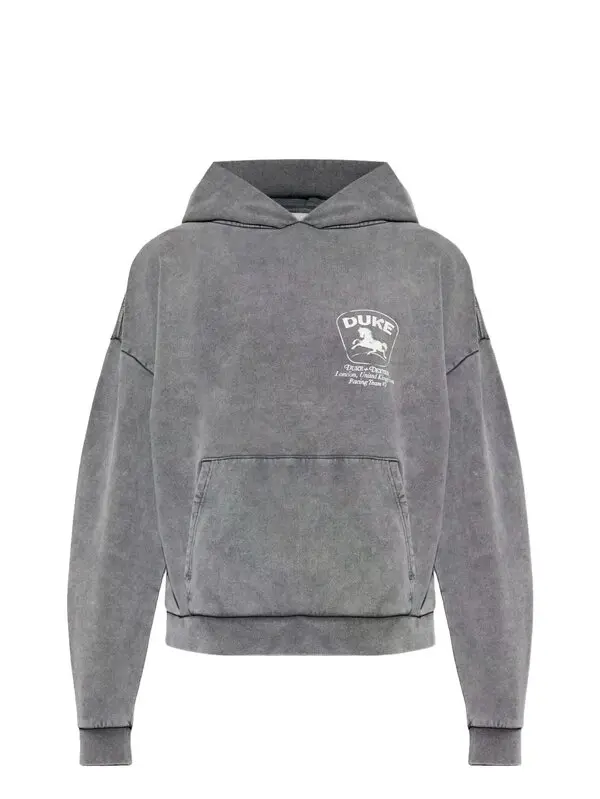 DUKE + DEXTER Logo Detailed Hoodie - Grey