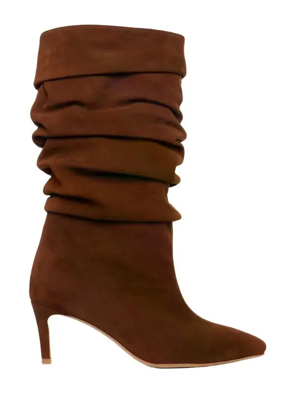 GINISSIMA 65mm Ruched Boots - Brown