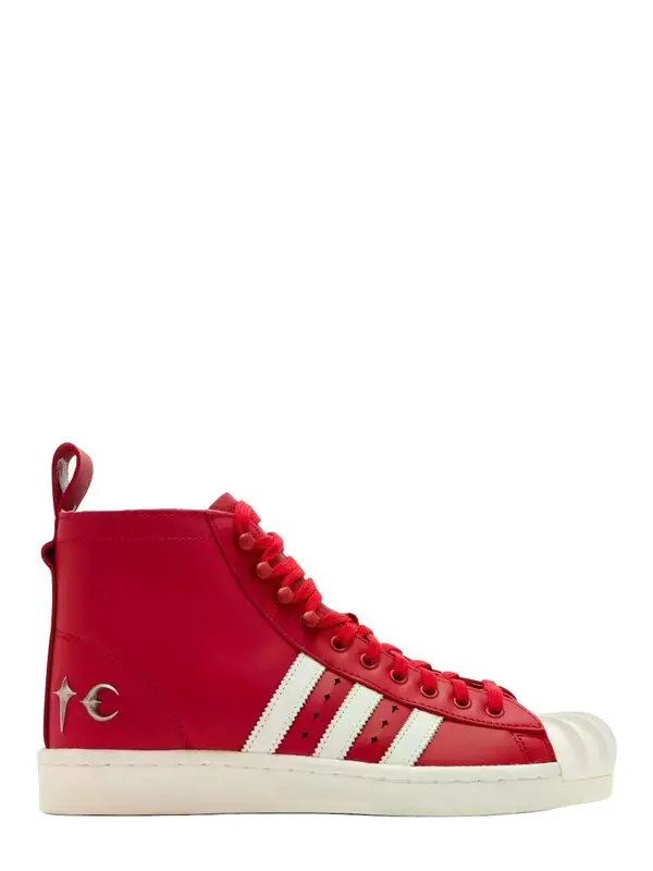 Adidas High-top Leather Sneakers - Red