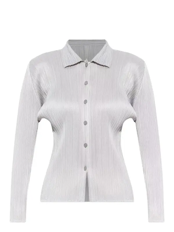 Issey Miyake Buttoned Plissé Shirt - Grey