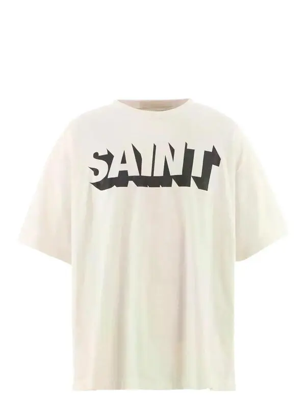 SAINT MXXXXXX Logo-print Short-sleeve T-shirt - Neutrals