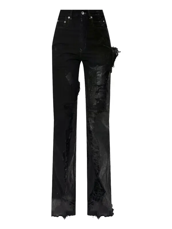Rick Owens Panelled Distressed Jeans - Black