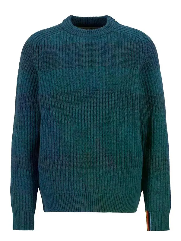 Paul Smith Striped Ribbed-knit Sweater - Blue