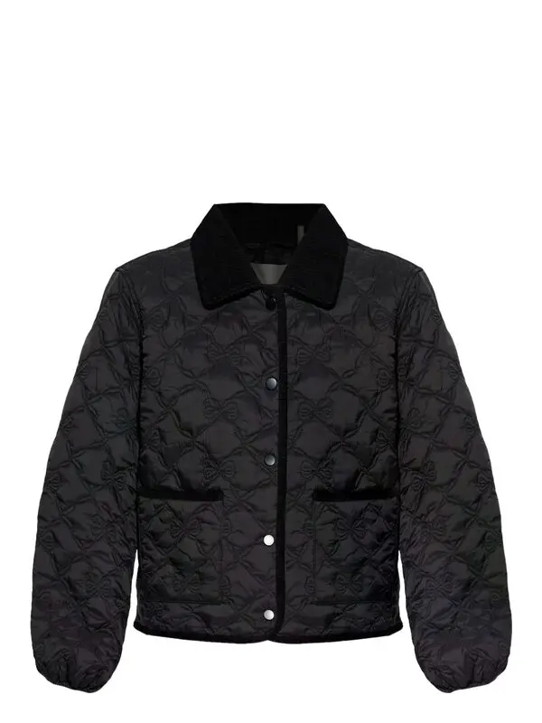 LoveShackFancy Quilted Bow Jacket - Black
