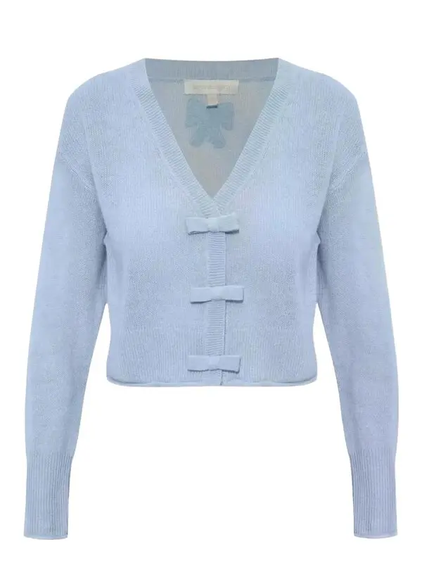 LoveShackFancy Luisella Bow Cardigan - Blue