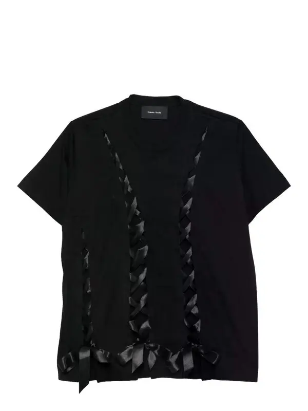 Simone Rocha Ribbon Bow-detail T-shirt - Black