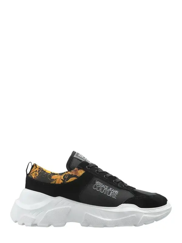 Versace Floral Panelled Sneakers - Black