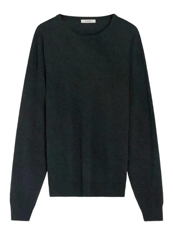 LEMAIRE Crew Neck Wool-blend Sweater - Black