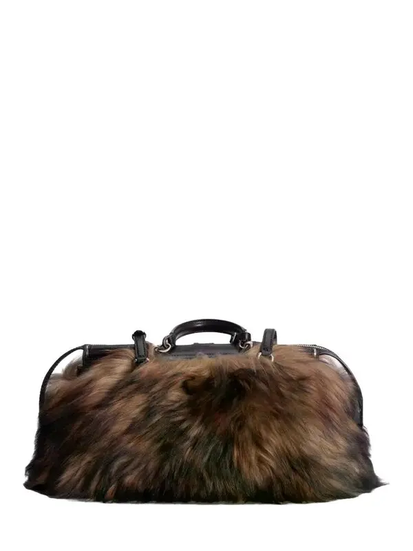 Dolce & Gabbana Vittoria Fur Trim Tote Bag - Brown