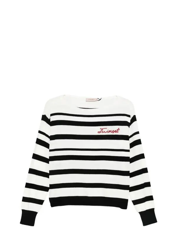 TWINSET Stripe-pattern Sweatshirt - White
