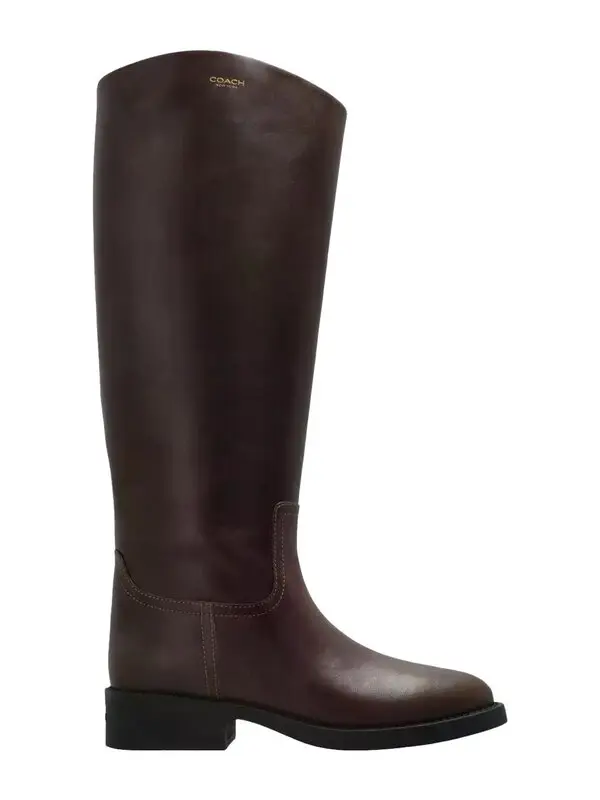 COACH Leather Zip Boots - Brown