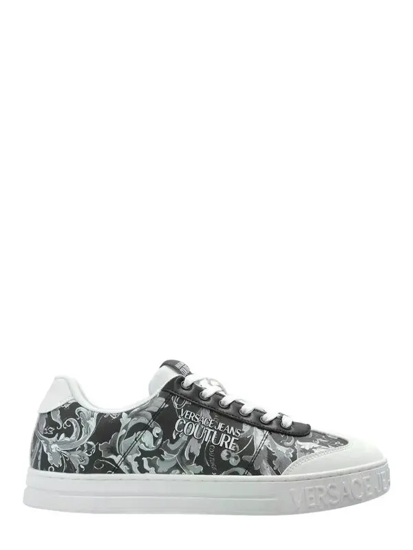 Versace Floral-print Low-top Sneakers - Black