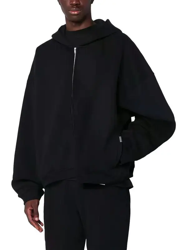 REPRESENT Zip-up Hooded Cardigan - Black