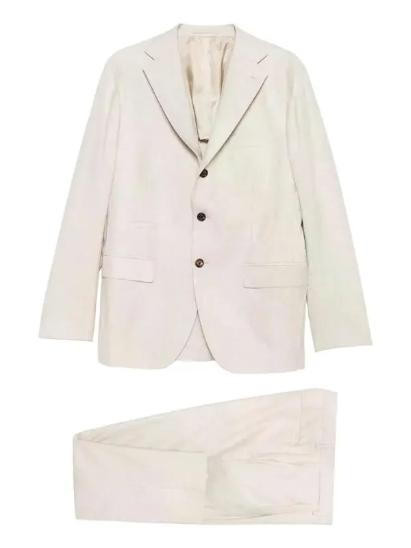 Eleventy Three-button Wool Suit - Neutrals