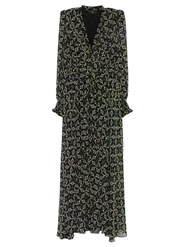 BABYLONE PARIS Chain-print Maxi Dress - Black