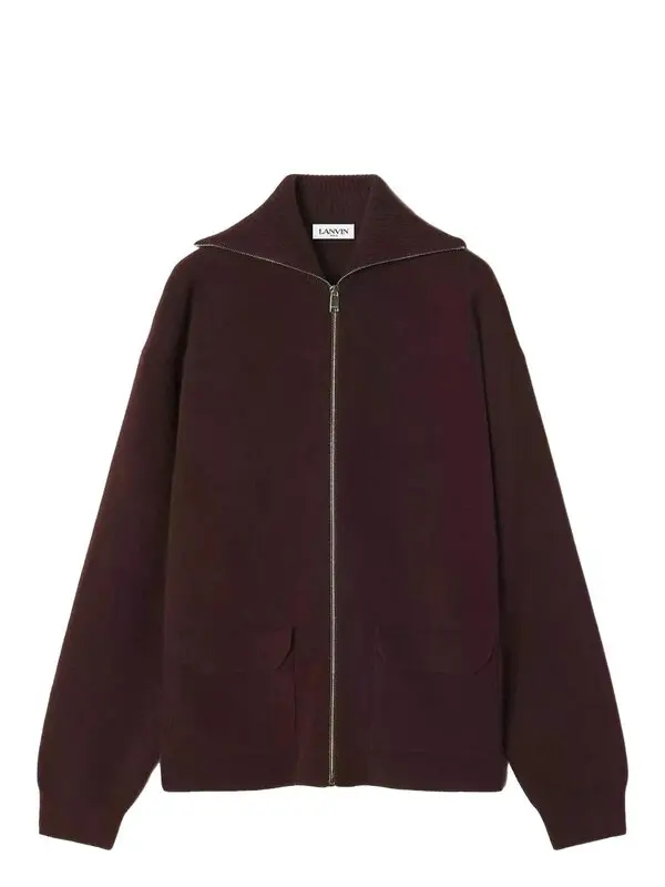 LANVIN Zip-fastening Cashmere Cardigan - Brown