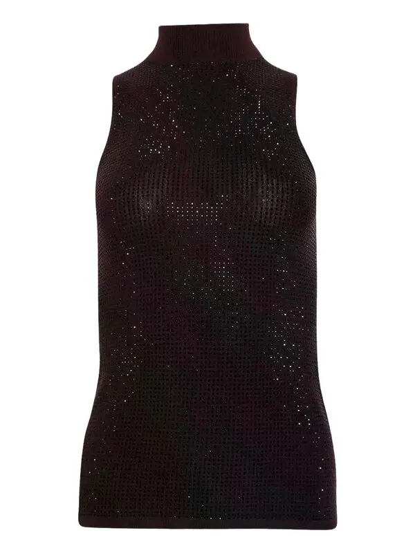 David Koma Rhinestone-embellished Top - Brown