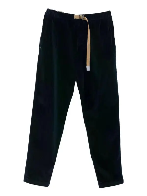WHITE SAND Belted Velvet Trousers - Blue