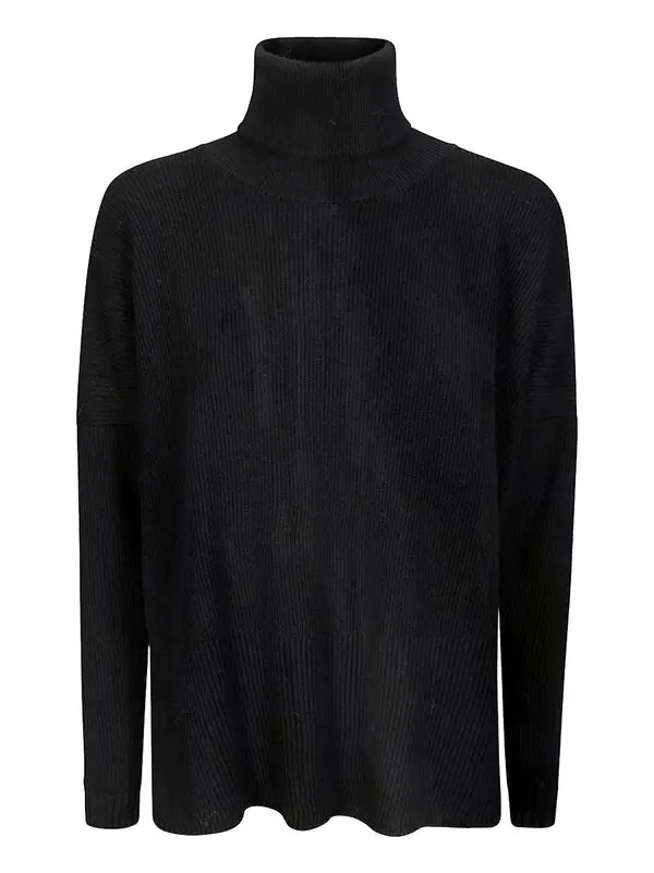 ARCHIVIO B Ribbed Knit Turtleneck Sweater - Black