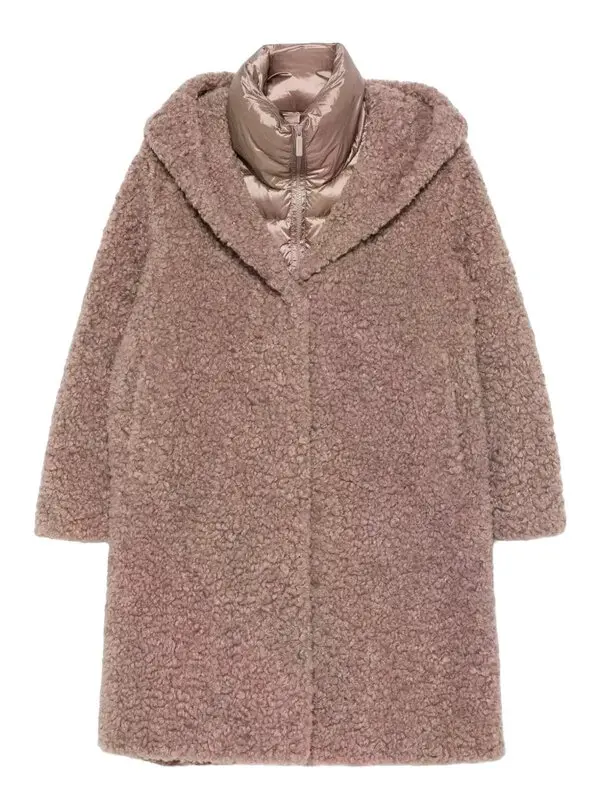 BOMBOOGIE Hooded Zip-up Coat - Neutrals